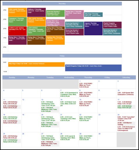 Configure Class Calendar