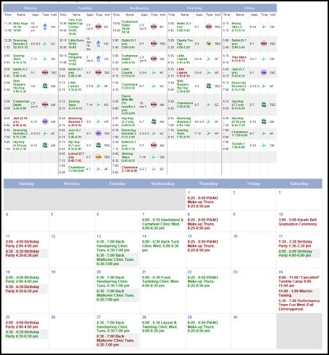 Configure Class Calendar
