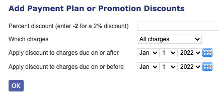 Add Discounts for Payment Plans or Promotions