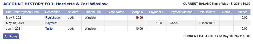 Allocation of Payments to Charges