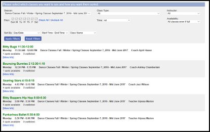 Configure Class Calendar