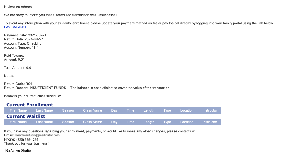 Payment Transaction Notification Emails Payment Transaction Notification Emails