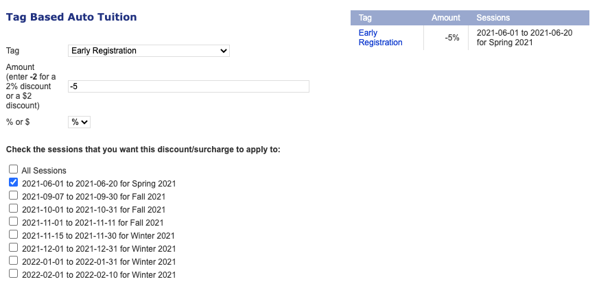 Manage Tag-Based Auto Tuition