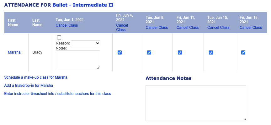 Student Attendance Information